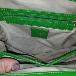 Isaac Mizrahi | Bags | Isaac Mizrahi Canvas And Green Leather Trim Crossbody Bag Excellent ...